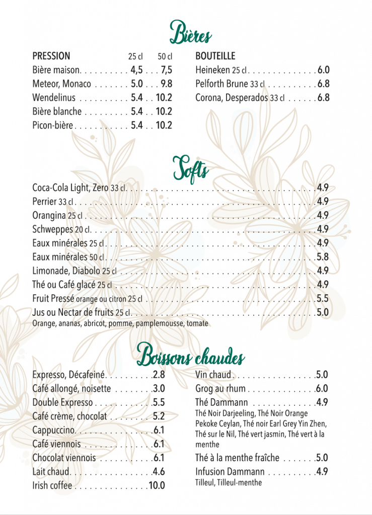 Modèles mise en page menus